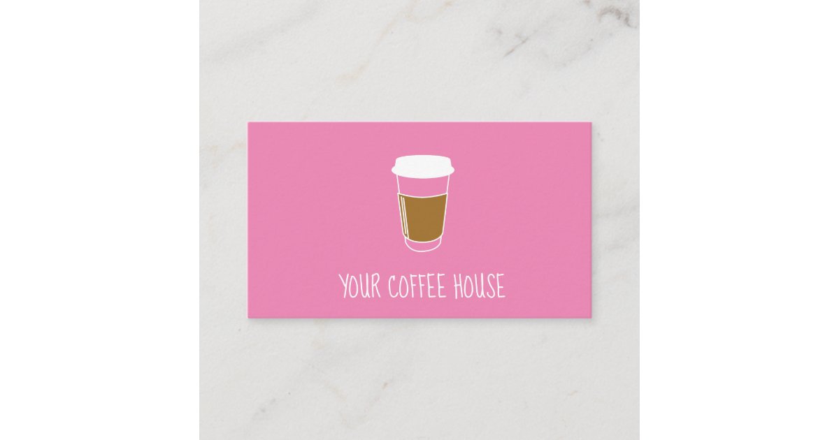 Pink Editable Coffee Stamp loyalty card | Zazzle
