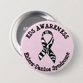 Pink EDS Awareness Ribbon Button | Zazzle