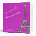 Pink Eiffel Tower French Class Binder | Zazzle