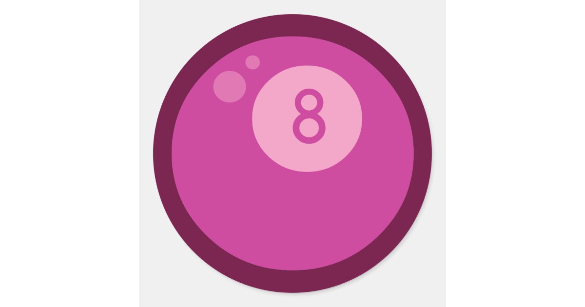 Pink Eightball Classic Round Sticker | Zazzle