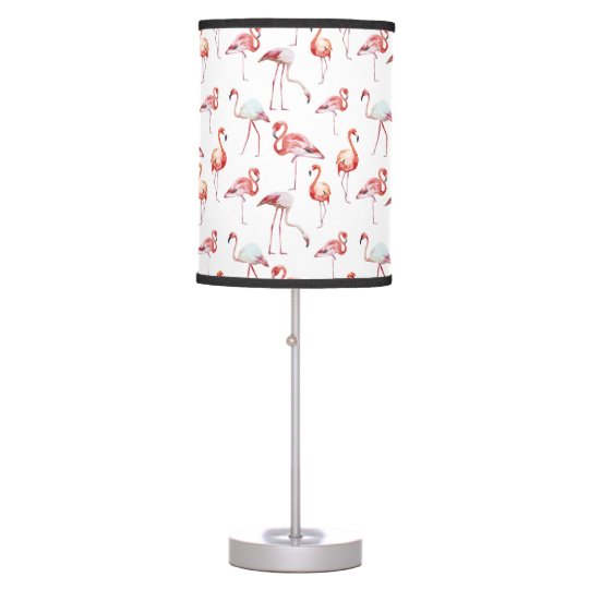 Pink Elegant Flamingo pattern Table Lamp | Zazzle.com