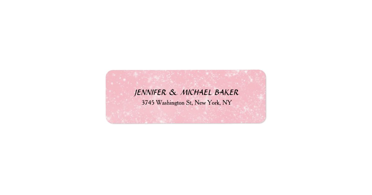 Pink Elegant Minimalist Plain Modern Family Name Label | Zazzle