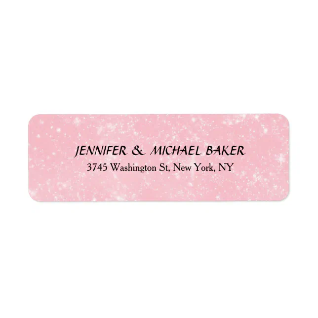 Pink Elegant Minimalist Plain Modern Family Name Label | Zazzle