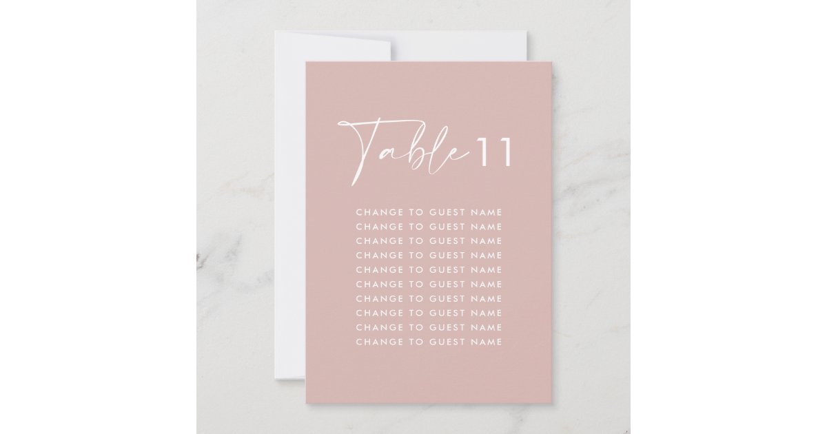 Pink elegant modern wedding table seating chart | Zazzle