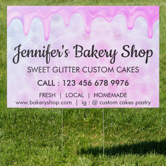 Pink Elegant Personalized Bakery Sign | Zazzle