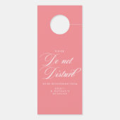 Pink Elegant Script Wedding Do Not Disturb Sign | Zazzle