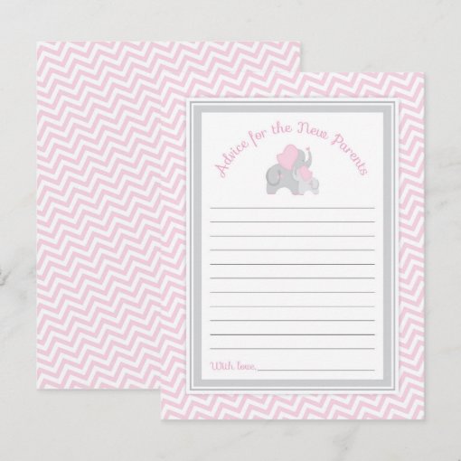 Pink Elephant Baby Shower Advice for New Parents | Zazzle