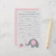Pink Elephant Baby Shower Advice Game Cards | Zazzle
