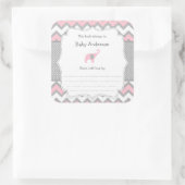Pink Elephant Baby Shower bookplate book sticker | Zazzle