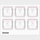 Pink Elephant Baby Shower bookplate book sticker | Zazzle