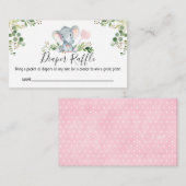 Pink Elephant Baby Shower Diaper Raffle Enclosure Card | Zazzle