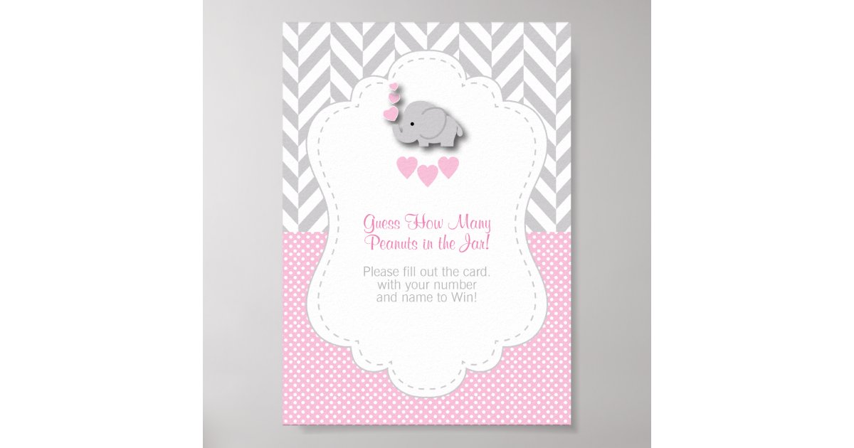 Pink Elephant Game Instruction Poster | Zazzle