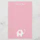 Pink elephant girl's baby shower stationery paper | Zazzle