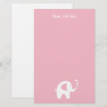 Pink elephant girl's baby shower stationery paper | Zazzle