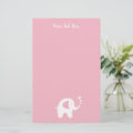 Pink elephant girl's baby shower stationery paper | Zazzle