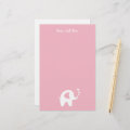 Pink elephant girl's baby shower stationery paper | Zazzle