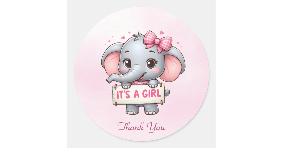 Pink Elephant Sticker | Zazzle