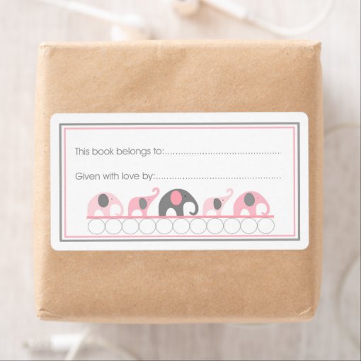 Pink Elephants Parade Bookplate Fill-in style | Zazzle