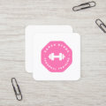 Pink Emblem Personal Trainer Training Business Ca Square Business Card ...