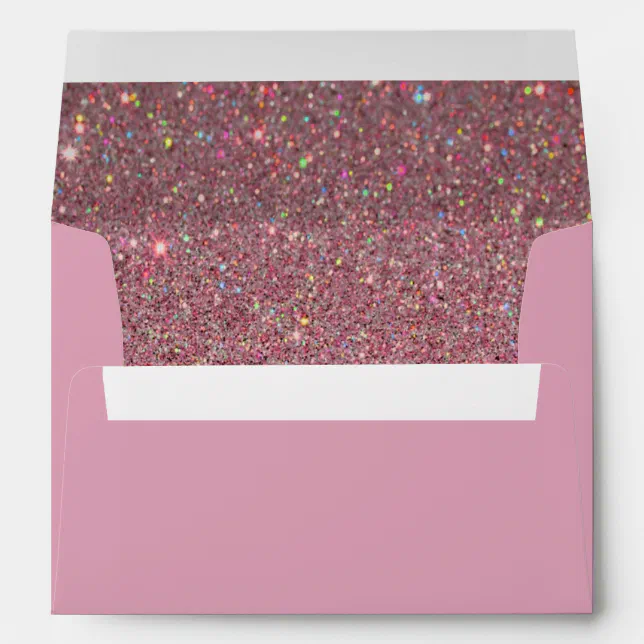 Pink Envelope, Pink Glitter Lined Envelope | Zazzle