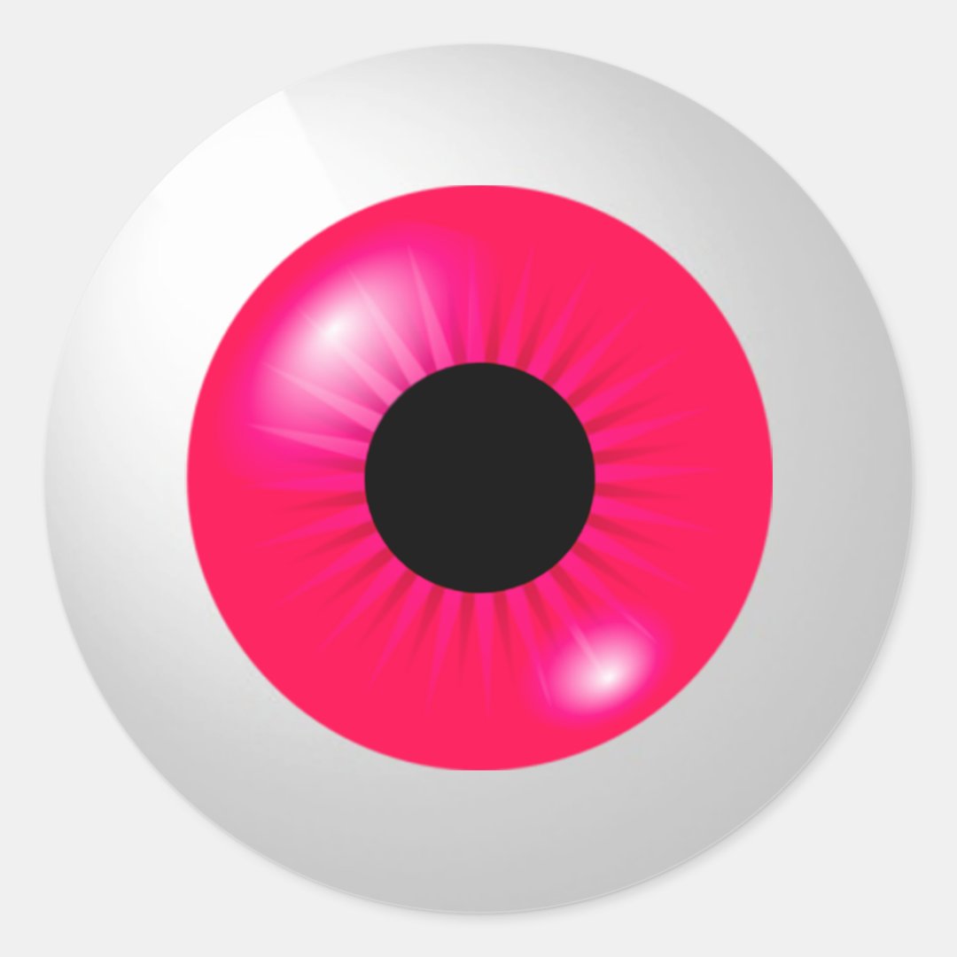 Pink Eyeball Classic Round Sticker | Zazzle