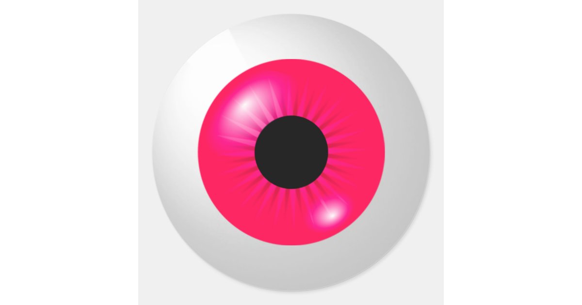 Pink Eyeball Classic Round Sticker | Zazzle