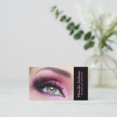 Pink eyeshadow long lashes eyemakeup artist business card | Zazzle