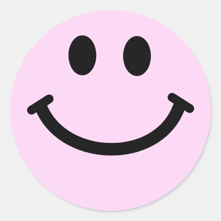Pink face classic round sticker | Zazzle