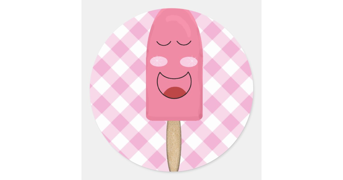 Pink Face Popsicle Stickers | Zazzle