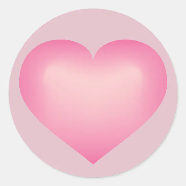 Pink Fade Heart Classic Round Sticker | Zazzle
