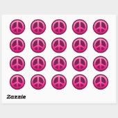 Pink Fade Peace Sign Classic Round Sticker | Zazzle
