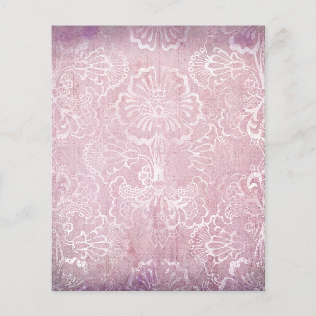 Pink Faded Floral Patterned Scrapbook Paper | Zazzle