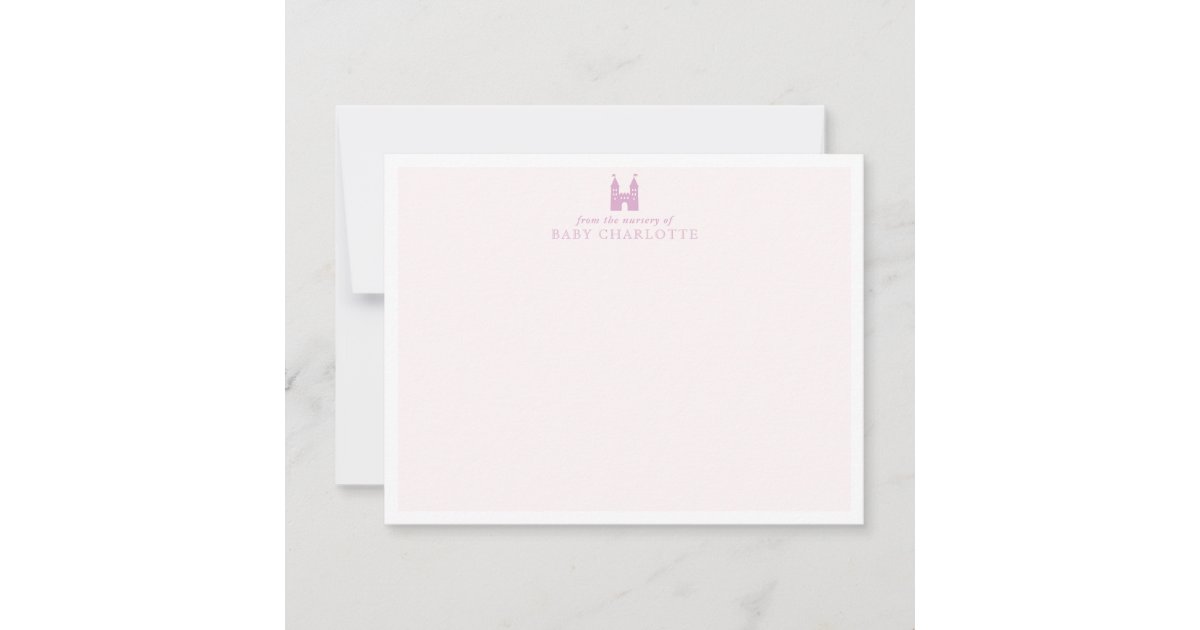 Pink Fairytale Castle Nursery Note Card | Zazzle