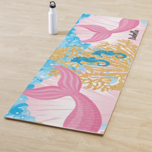 Pink Fantasy Mermaid Life Yoga Mat | Zazzle