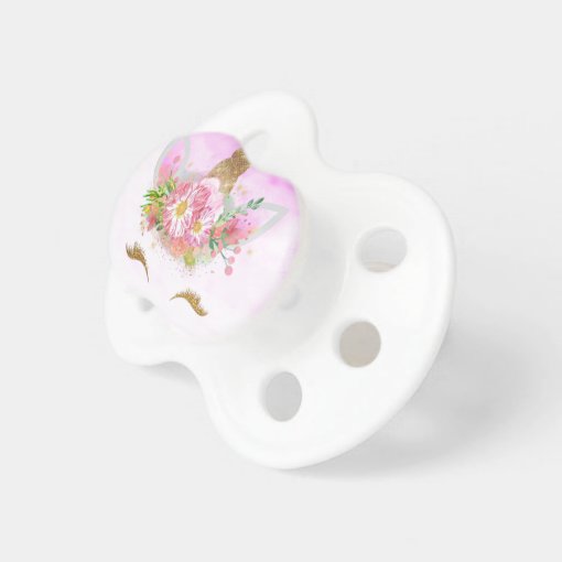 Pink Fantasy Unicorn Face Pacifier | Zazzle