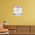 Pink Farm Barnyard Floral Birthday Welcome Poster | Zazzle
