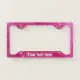 Pink Faux Glitter Custom License Plate Frame | Zazzle
