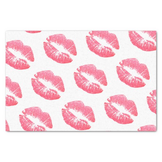 Pink Faux Glitter Lips Tissue Paper | Zazzle.com
