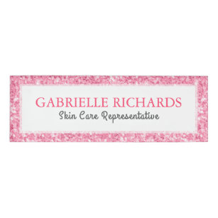 Glitter Name Tags | Zazzle