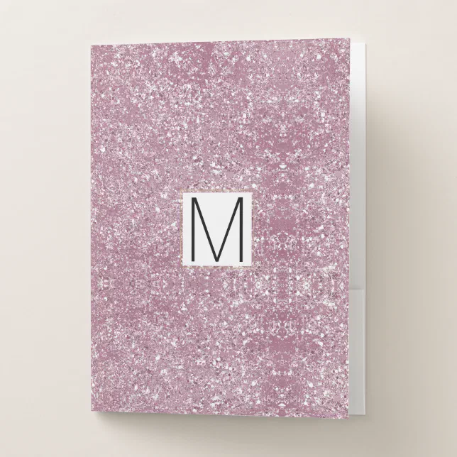 Pink Faux Sparkly Glitter Pocket Folder | Zazzle