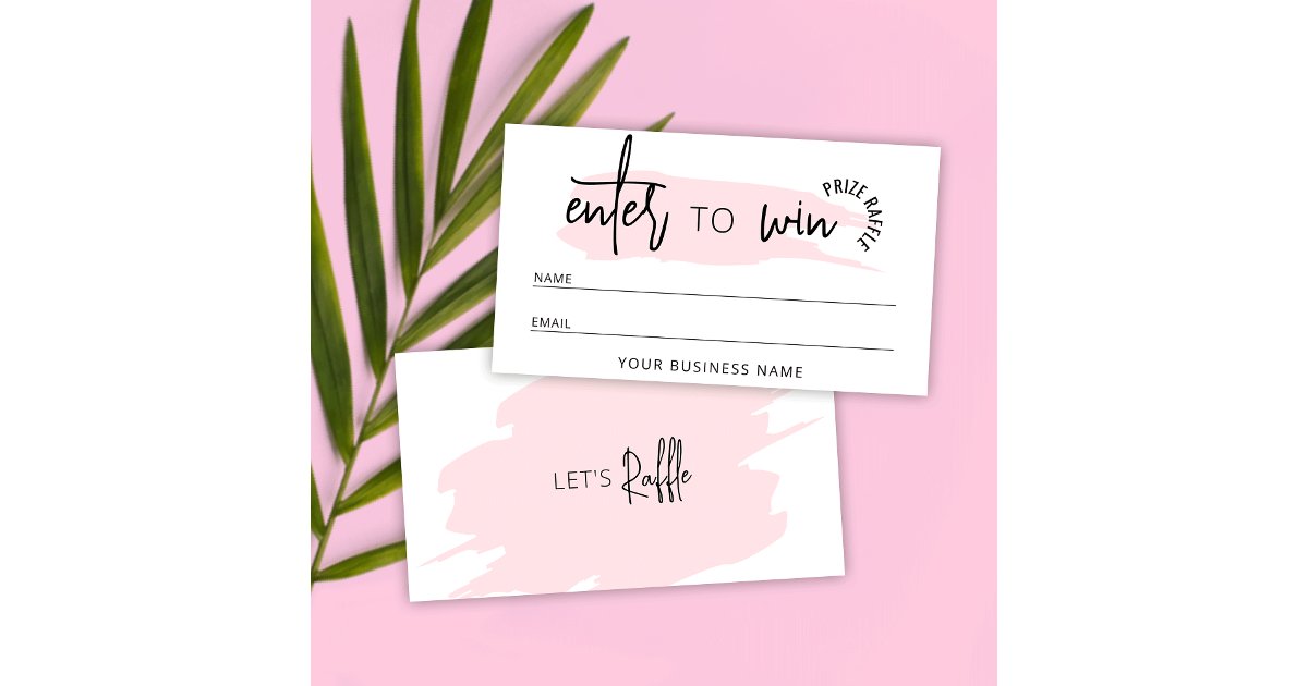 Pink Feminine Cute Business Logo Raffle Ticket | Zazzle