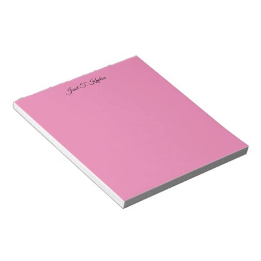 Pink Feminine Elegant Plain Professional Modern Notepad | Zazzle