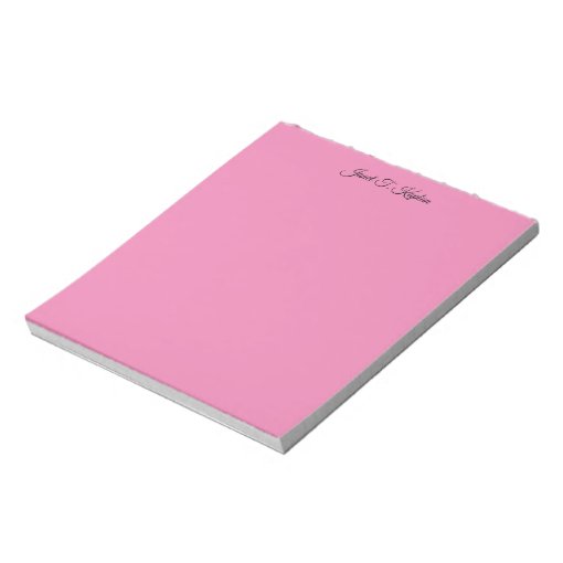 Pink Feminine Elegant Plain Professional Modern Notepad | Zazzle
