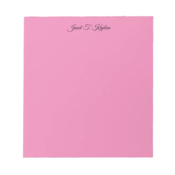Pink Feminine Elegant Plain Professional Modern Notepad | Zazzle