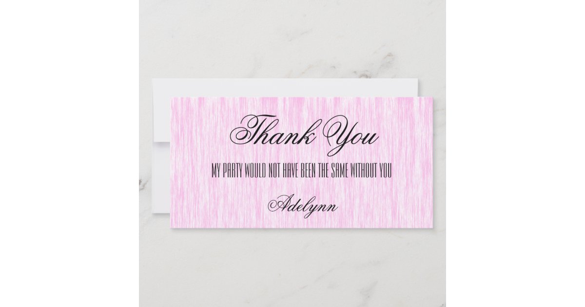 Pink Fiber Thank You Card | Zazzle