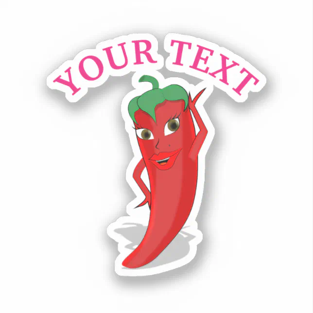 Pink Fiesta Bridal Shower With Red Hot Pepper Diva Sticker | Zazzle