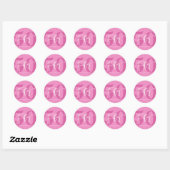 Pink Fifty 50th Fiftieth Birthday Party Favor Classic Round Sticker ...