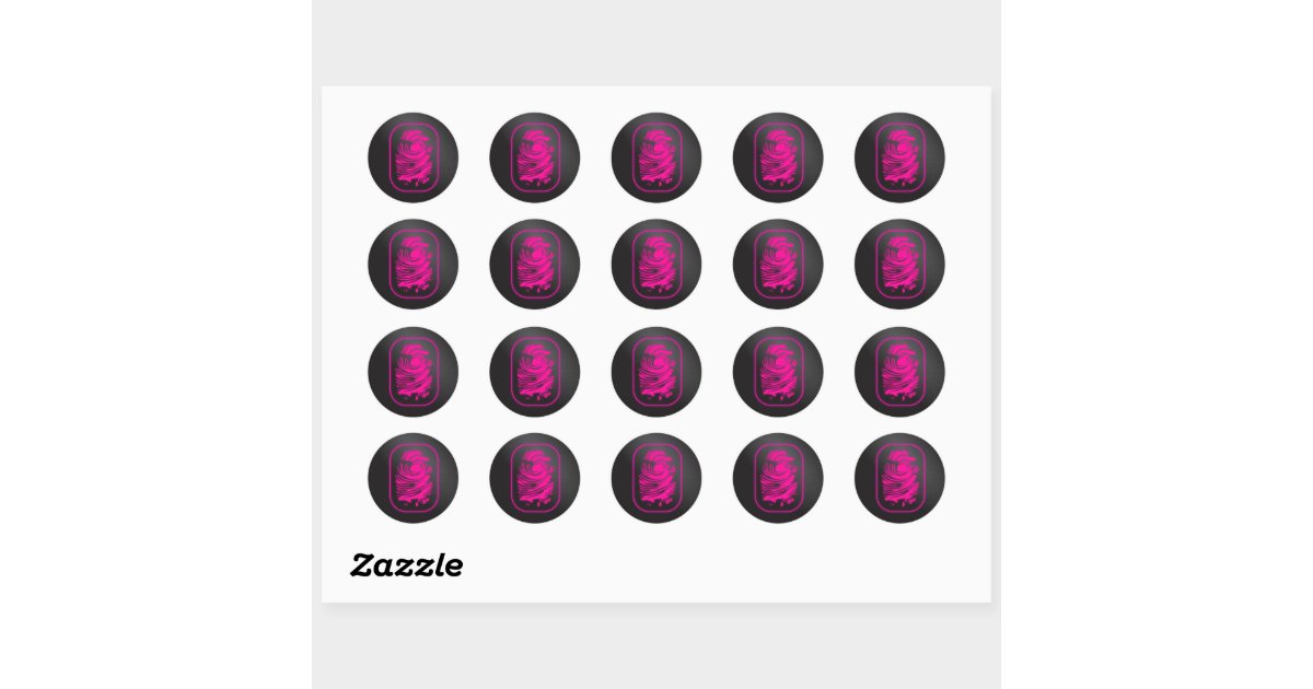 Pink Fingerprint Classic Round Sticker | Zazzle