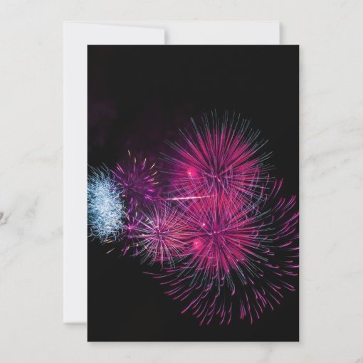 Pink Fireworks Retirement Party Invitation | Zazzle