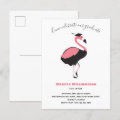 Pink Flamingo Animal Graduation Invitation Postcard | Zazzle